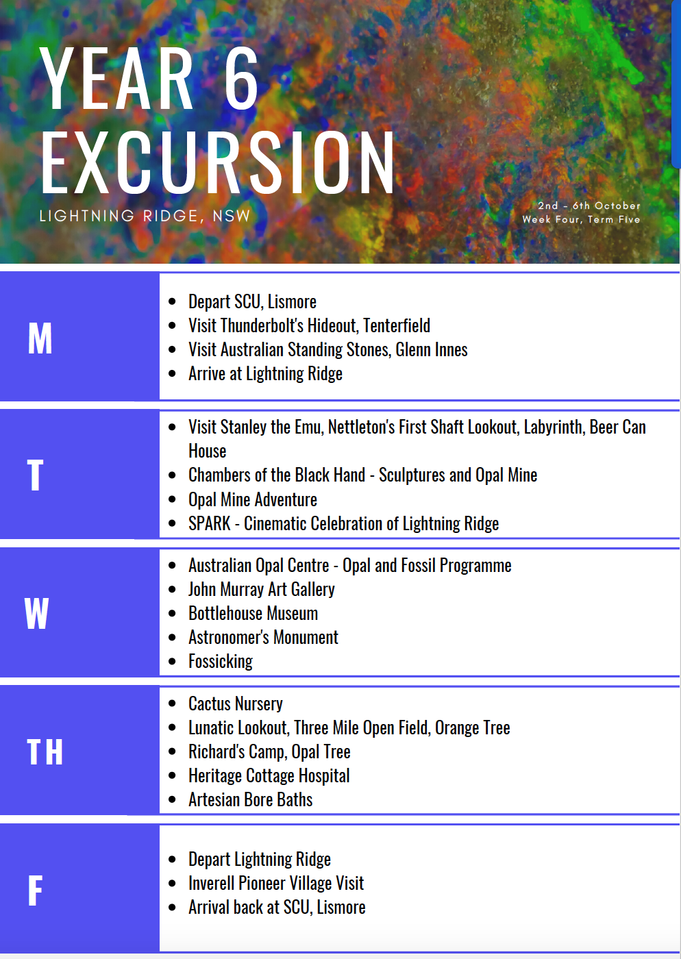 Year 6 Lightning Ridge Excursion – Living Middle School